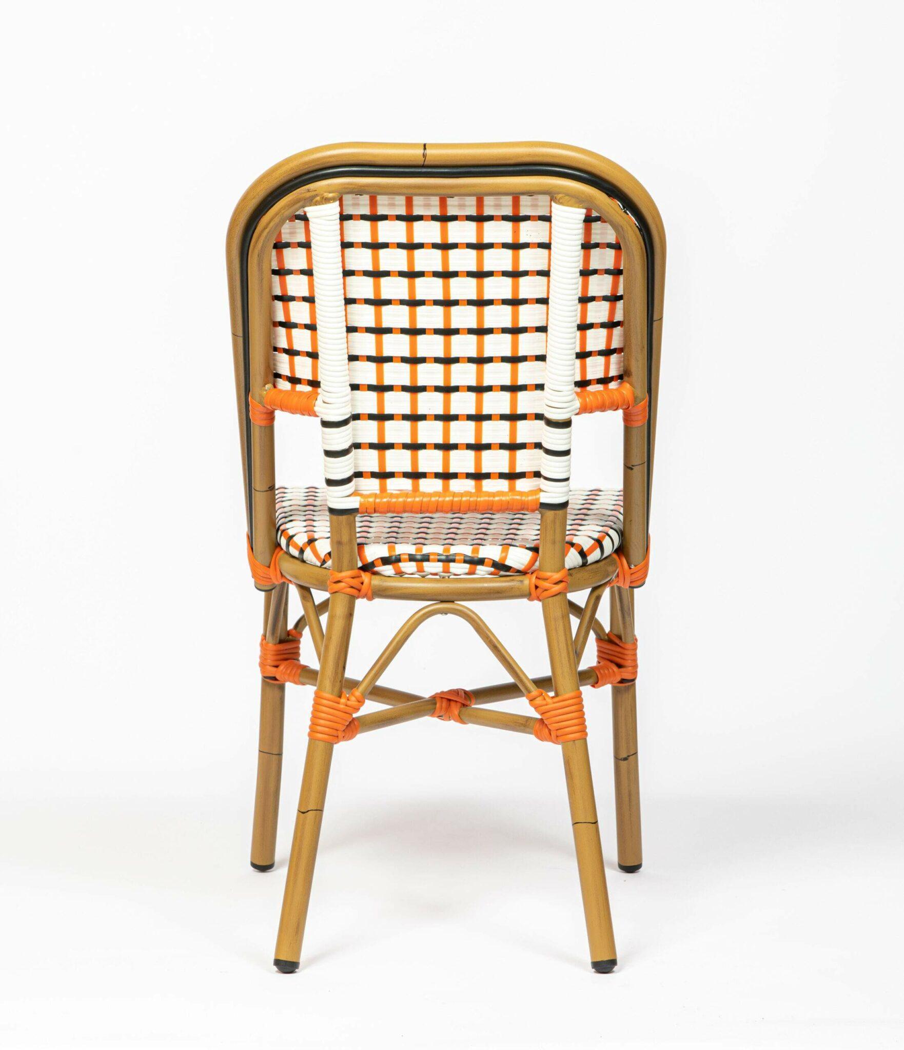 Chaise bistrot rotin orange et noir - FUEGO - DistridOr Shop